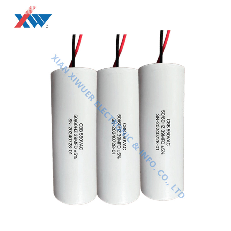 550VAC ฟิล์มคอนเดสซิเตอร์ 35μF สําหรับระบบพลังงาน AC 50/60Hz CBB โพลี ...